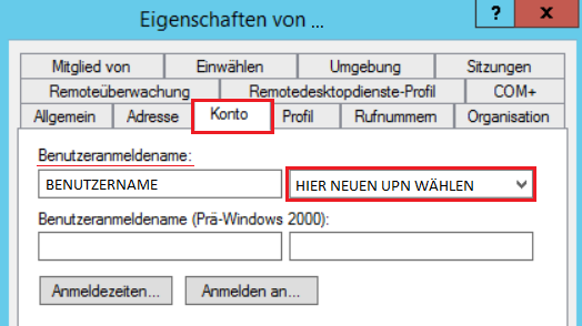 MS Server - Active Directory - UPN-Suffix aller AD Benutzer ändern ...